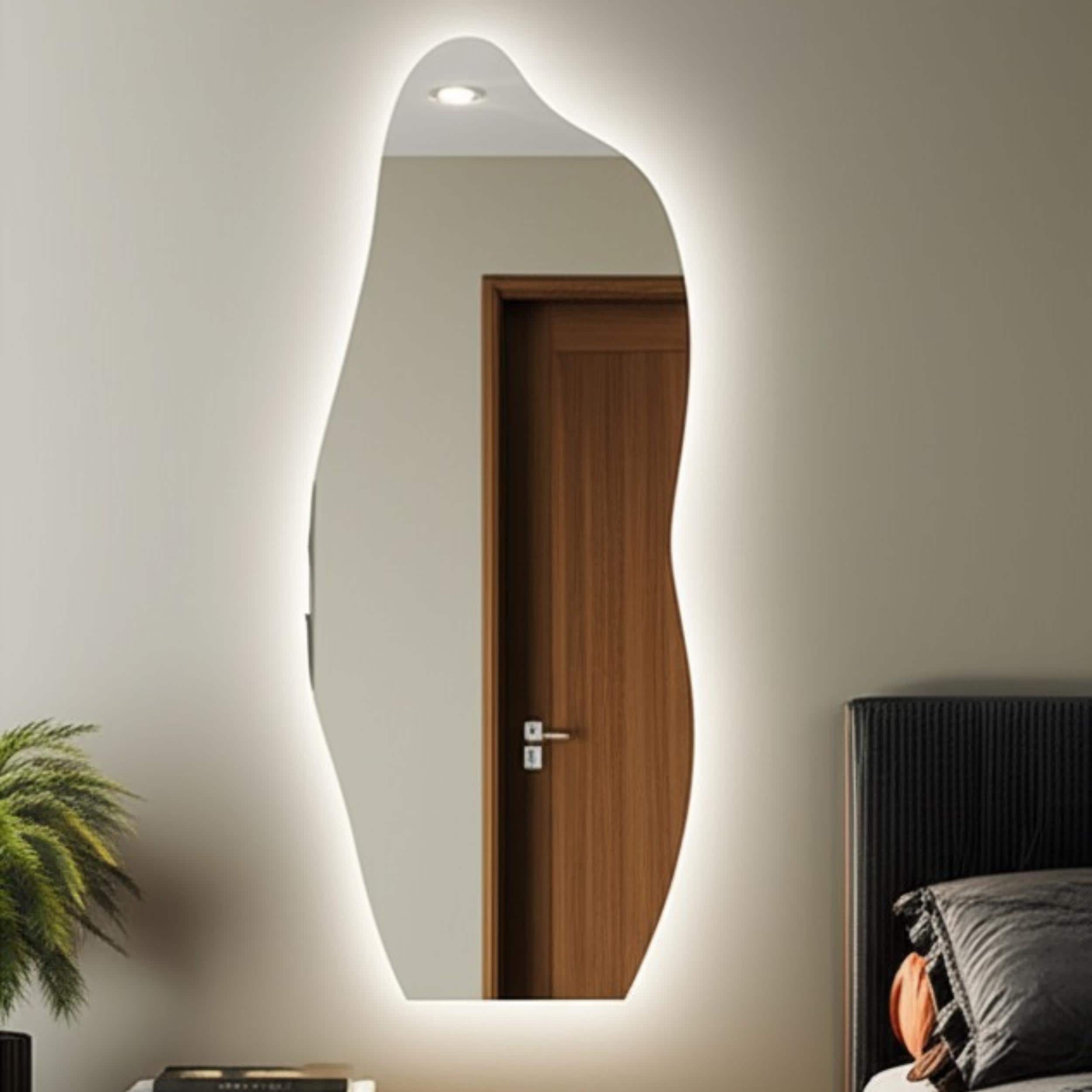 Wavy Full Length Led Lighted Mirror - Sleek Full-length Mirror ...