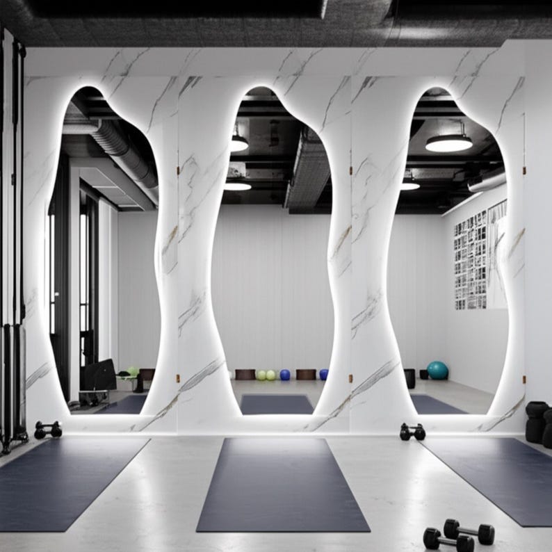 Wavy Full Length Led Lighted Mirror - Sleek Full-length Mirror ...