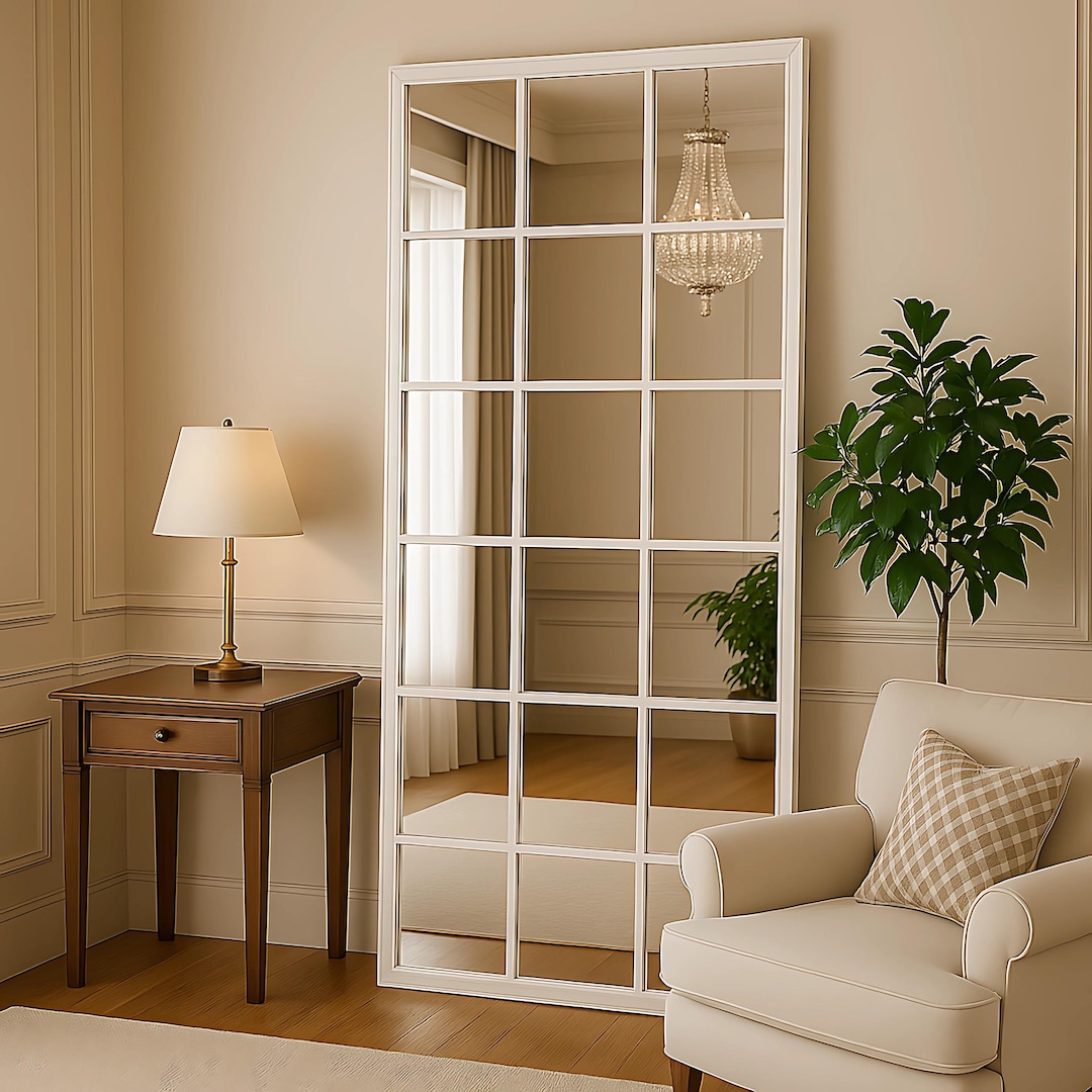 Window Pane Mirror - Full Length Window Mirror - Full Body Oversize ...