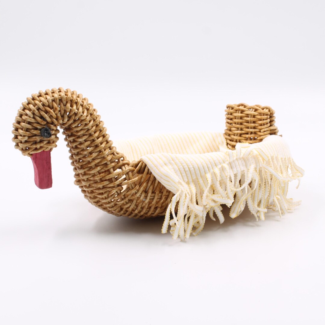 Wicker Basket Wicker Duck Basket, SMALL Size 8" X 6.5", Vintage Home ...