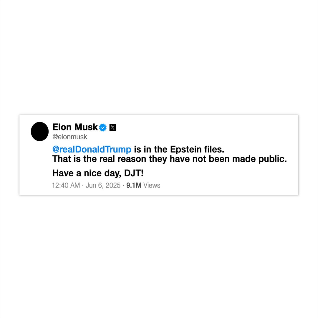 Elon Musk Deleted Tweet Bumper Sticker | Trump Epstein Files Quote ...