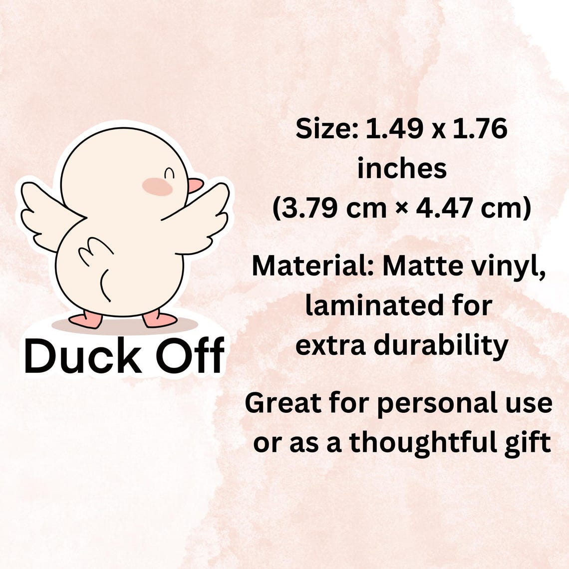 Duck off Sticker – Cute Kawaii Duck Vinyl Sticker for Laptop, Journal ...