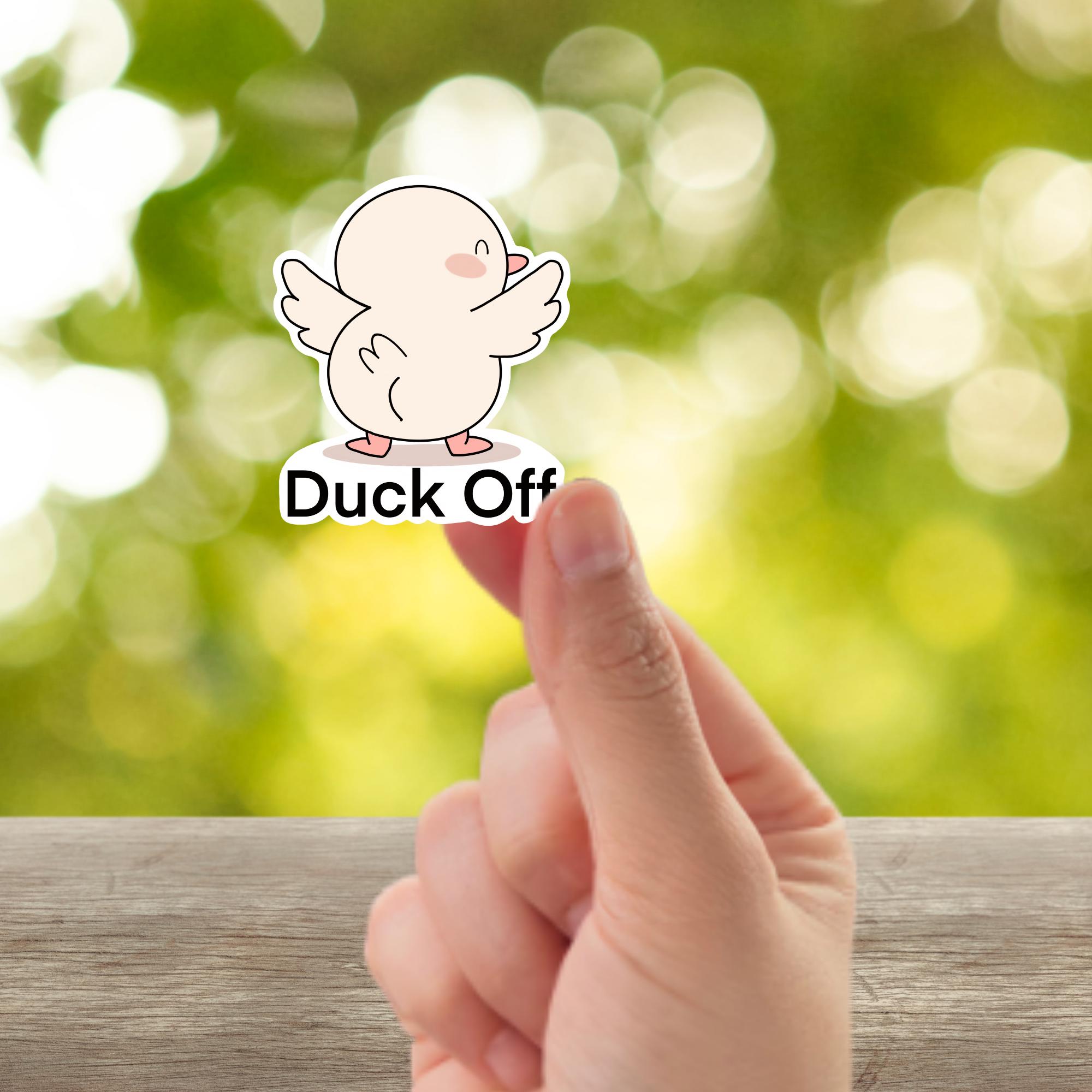 Duck off Sticker – Cute Kawaii Duck Vinyl Sticker for Laptop, Journal ...