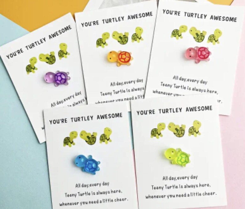 You're Turtley Awesome Pocket Pal Charm, Gift, Trinket, Send a Smile - Etsy