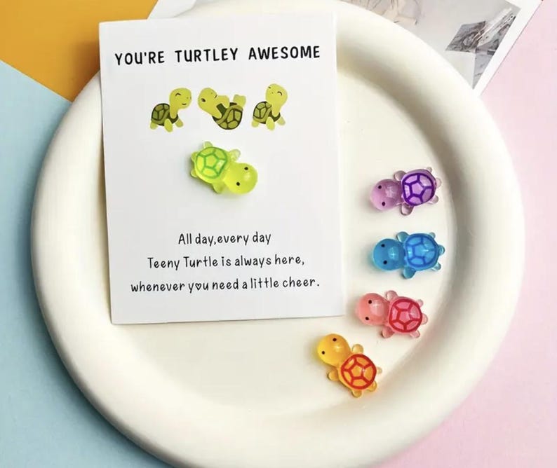You're Turtley Awesome Pocket Pal Charm, Gift, Trinket, Send a Smile - Etsy