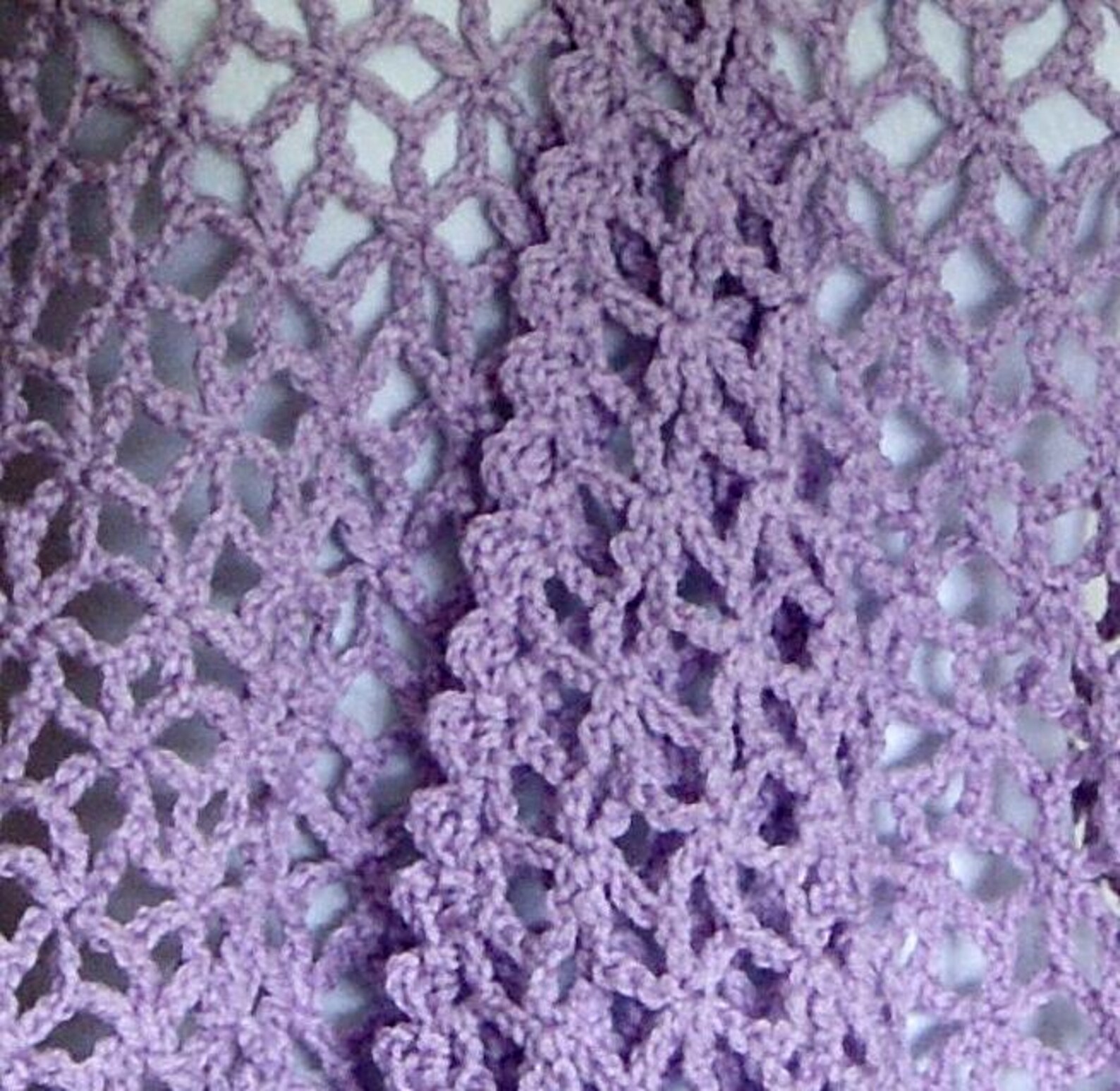 Hand Crocheted Triangular Lavender Shawl – Soft Wrap, Lightweight Women ...