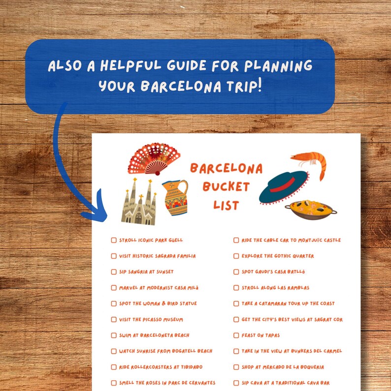 Barcelona, Spain Bucket List Printable | Travel Bucket List | Europe ...