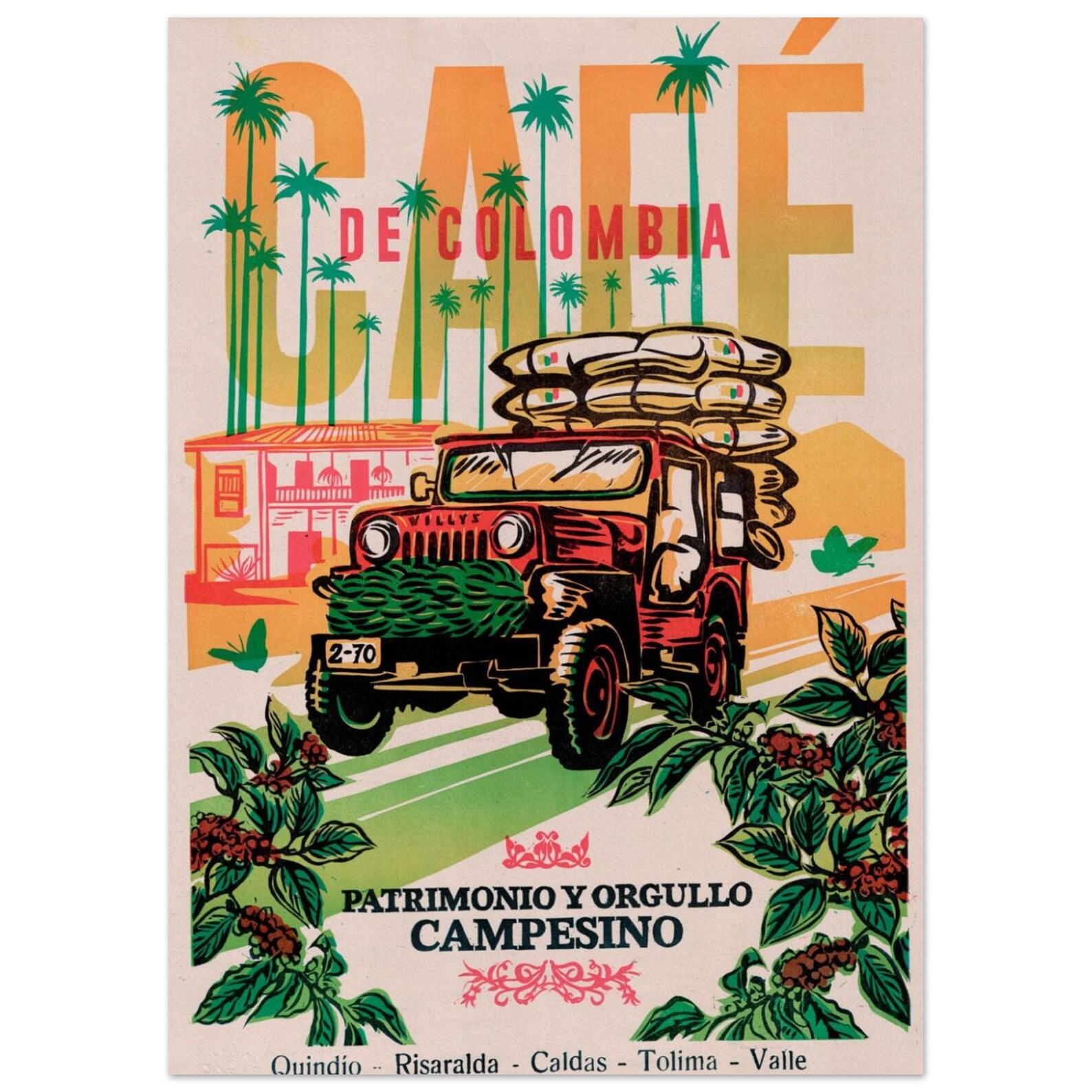 Coffee Print Poster – Café Colombia Decor | Colombia Wall Art, Colombia ...