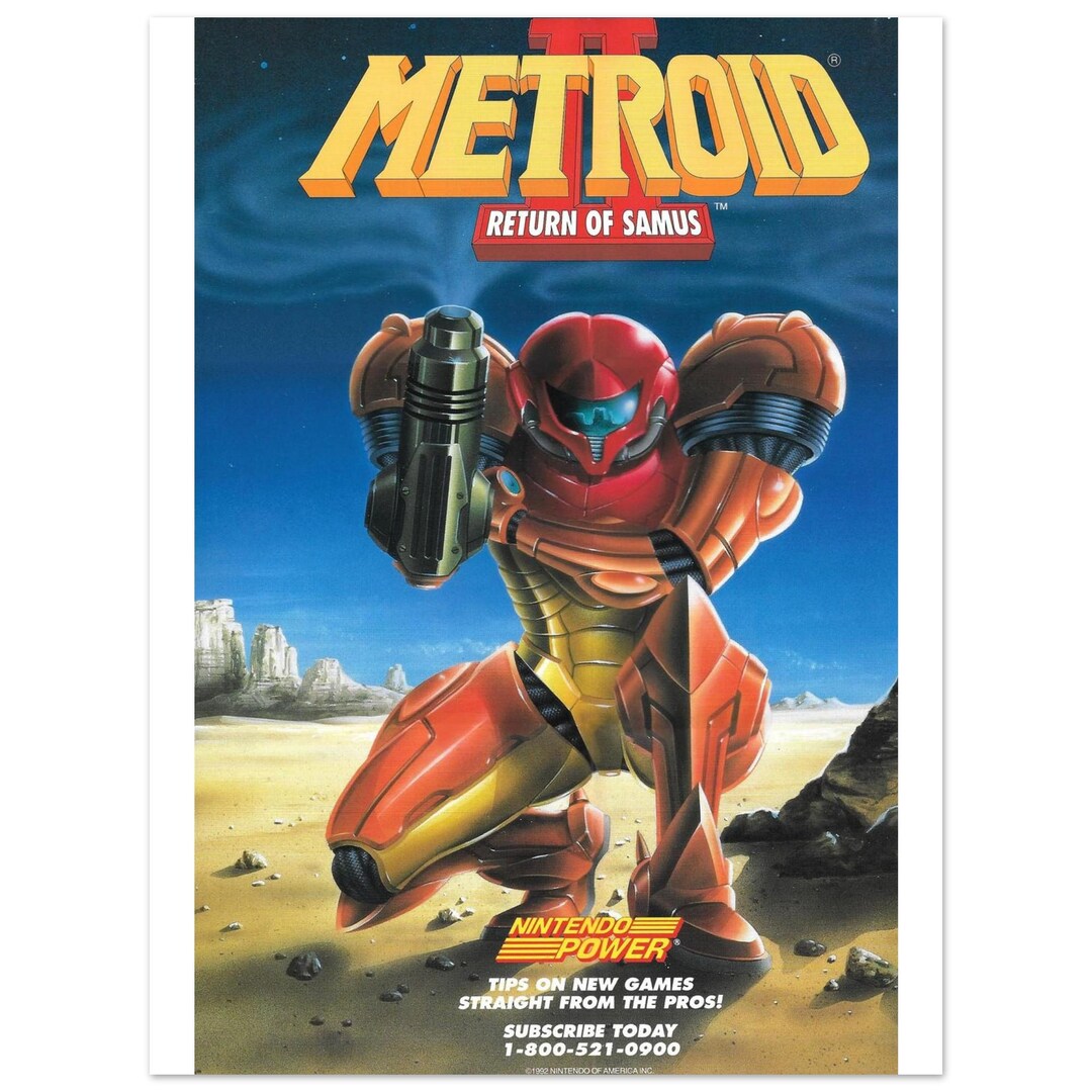 Metroid II: Return of Samus Poster – Vintage Nintendo Power Art Print ...