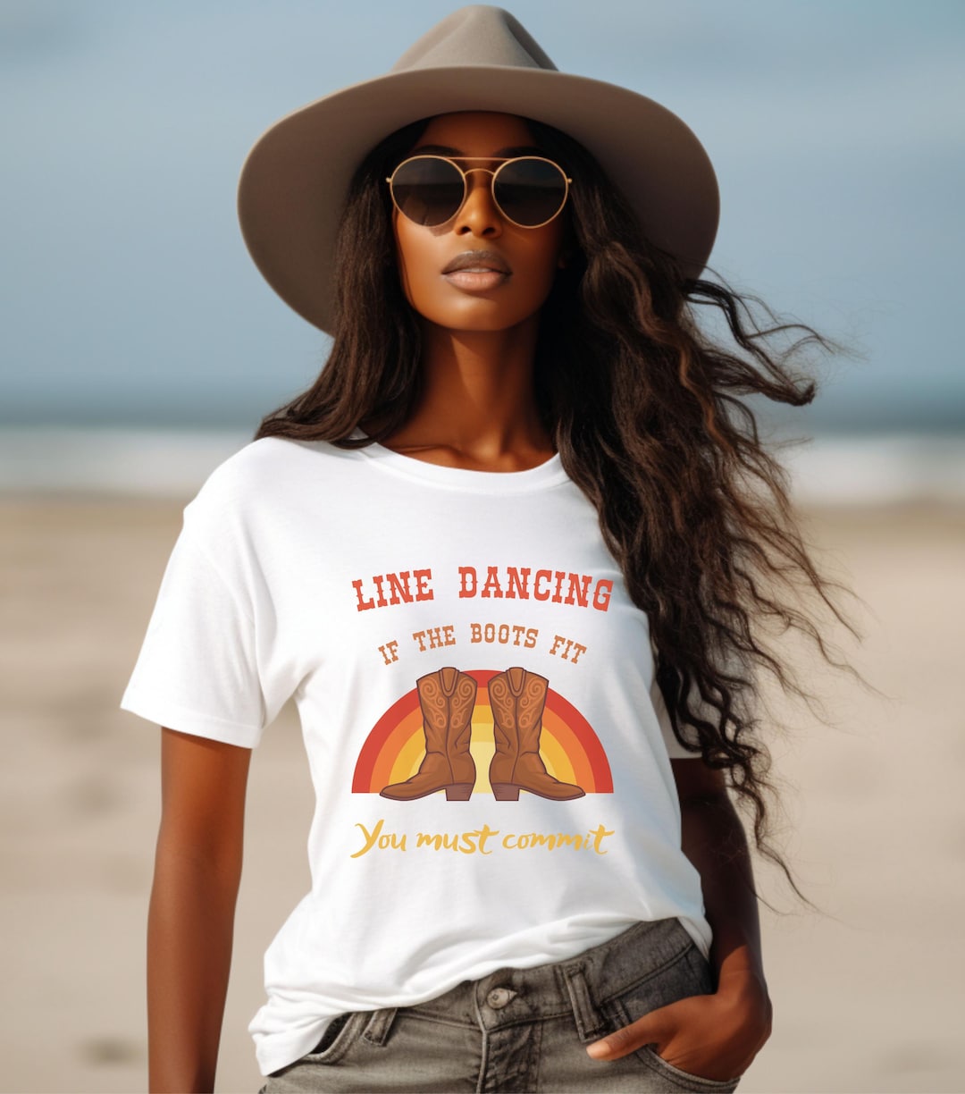 Line Dancing T-shirt, Retro Western Style, Perfect for Country Music ...