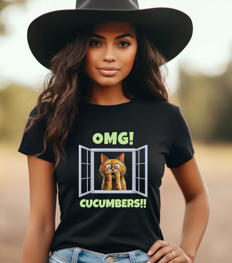 Hilarious Cat Meme Shirt, Funny Cartoon Kitty T-shirt, Scared Cat ...