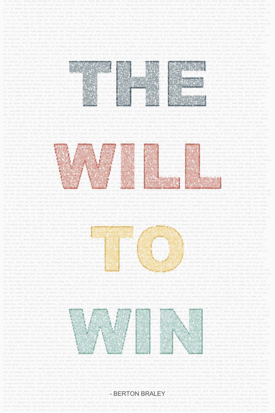 The Will to Win Poster - Etsy