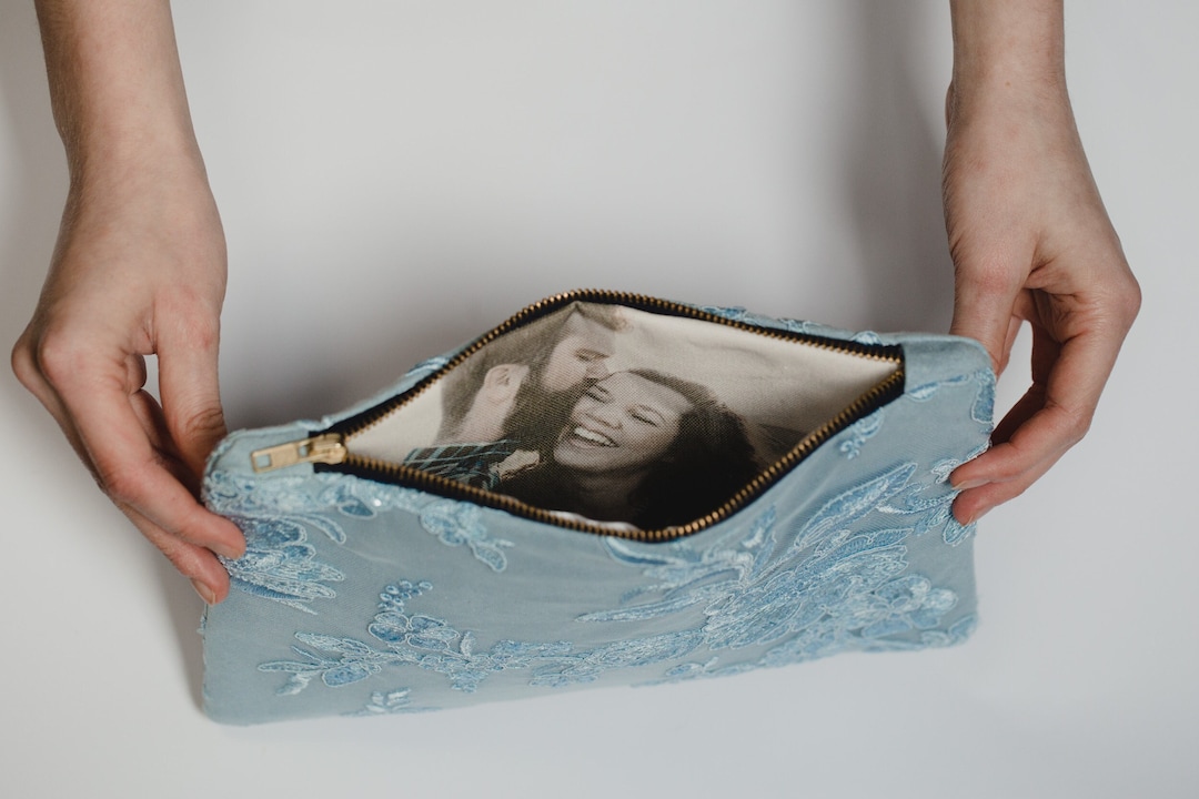 Something Blue Lace Photo Purse - Personalized Bridal Gift - Etsy