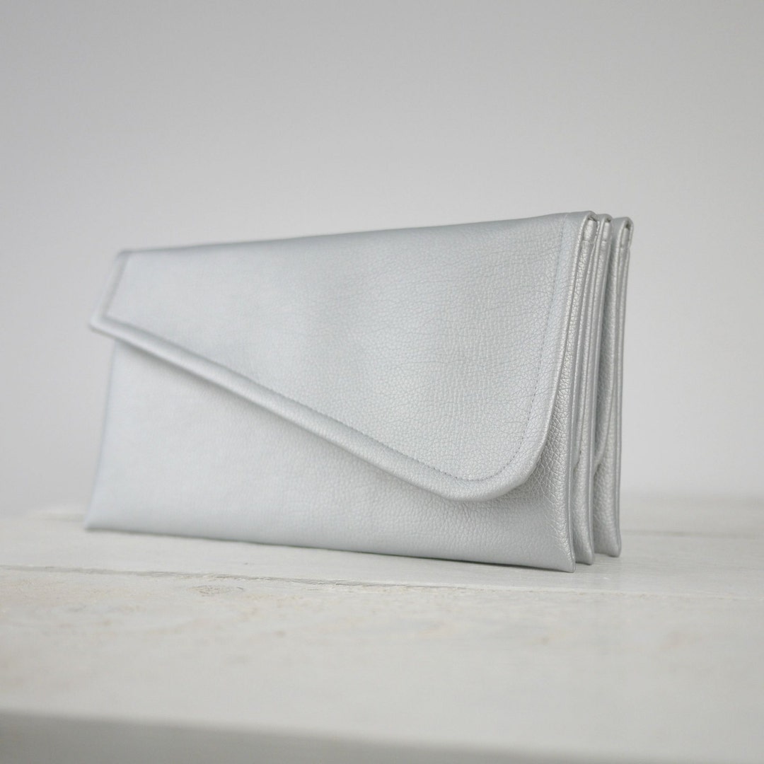 Silver Bridesmaid Clutch: Simple Wedding Party Favor - Etsy