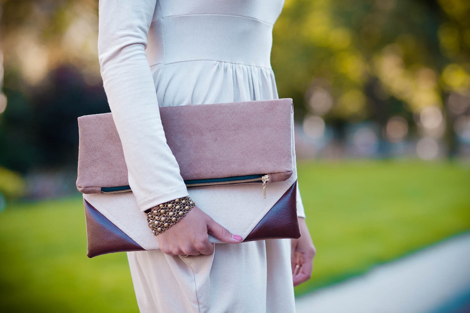 Fold Over Clutch Purse in the Color of Your Choice | Etsy