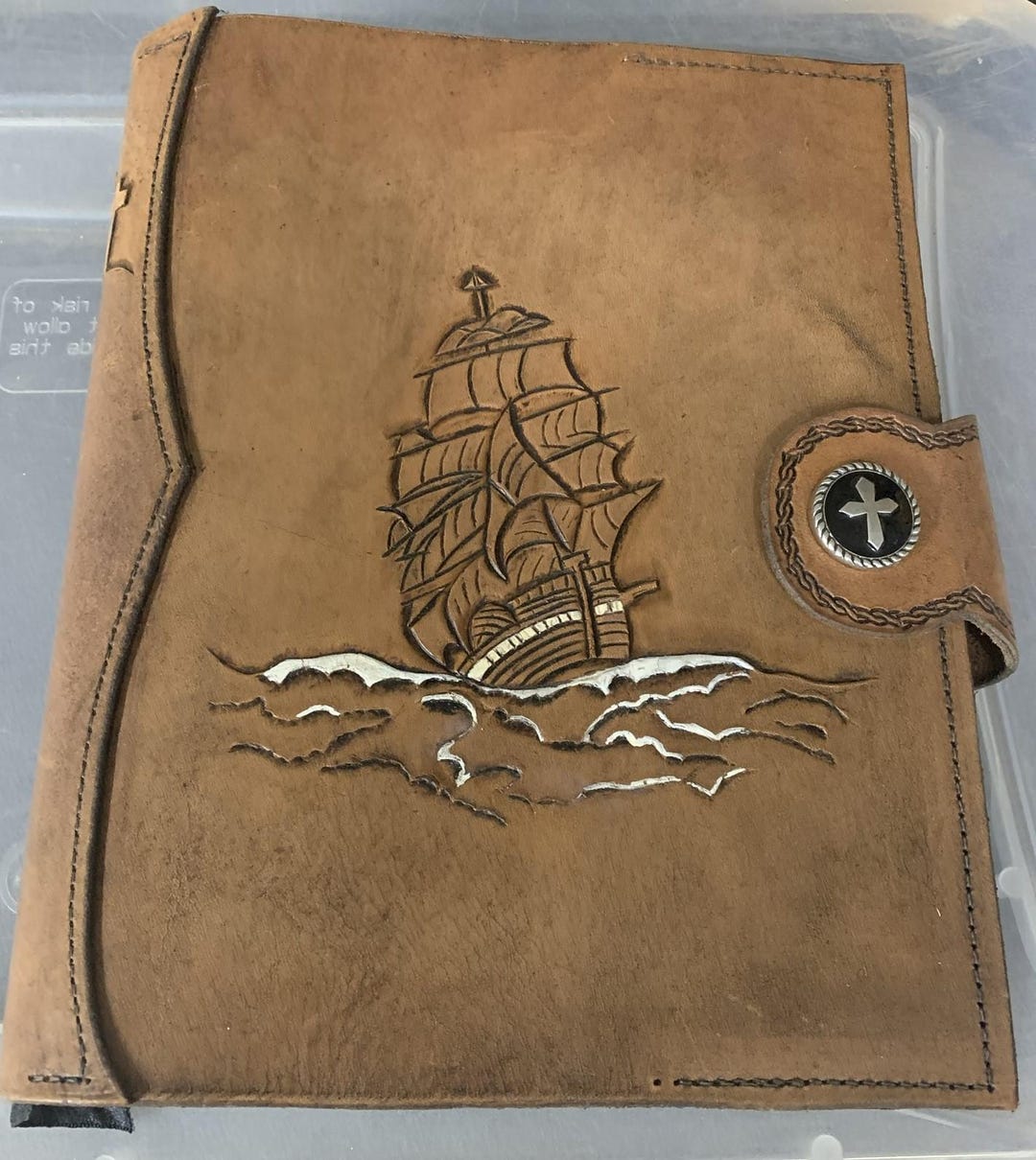Hand Carved, Hand Tooled Leather Bible Cover, Handmade - Etsy