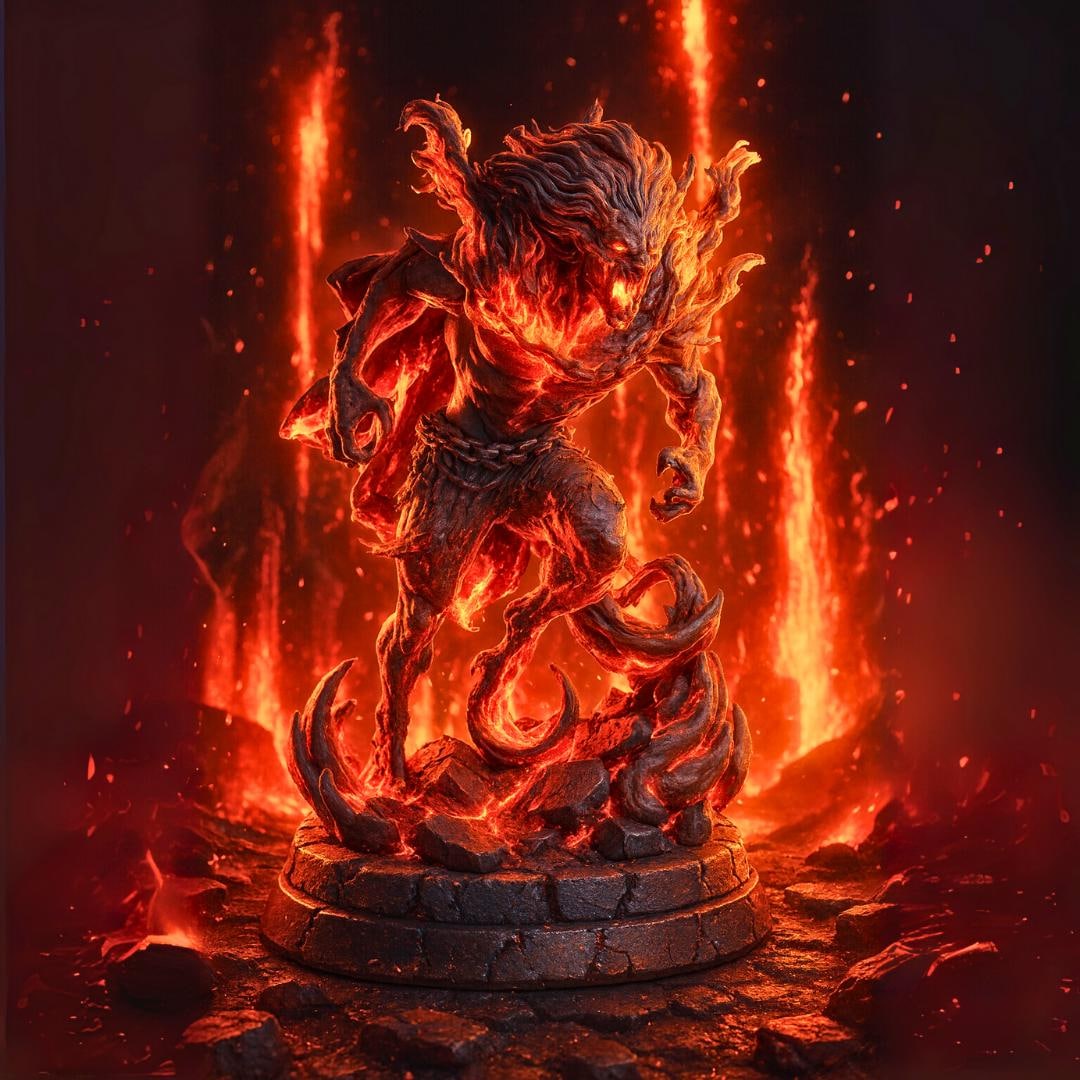Flame Werewolf STL Miniature — Presupported Resin 3D Print (32 & 75 Mm ...