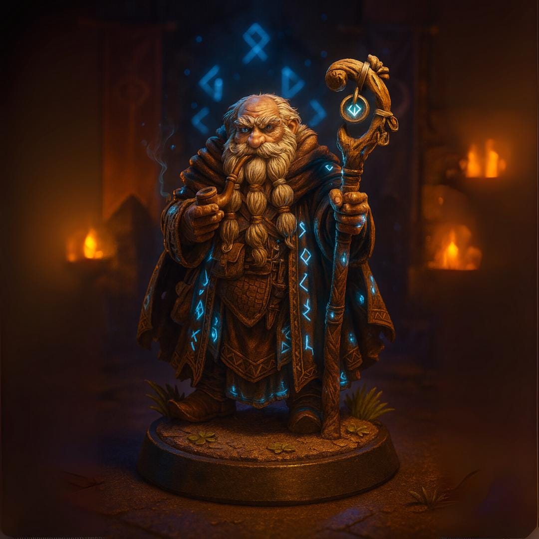 Dwarven Mage STL Miniature — Presupported Resin 3D Print (32 & 75 Mm ...