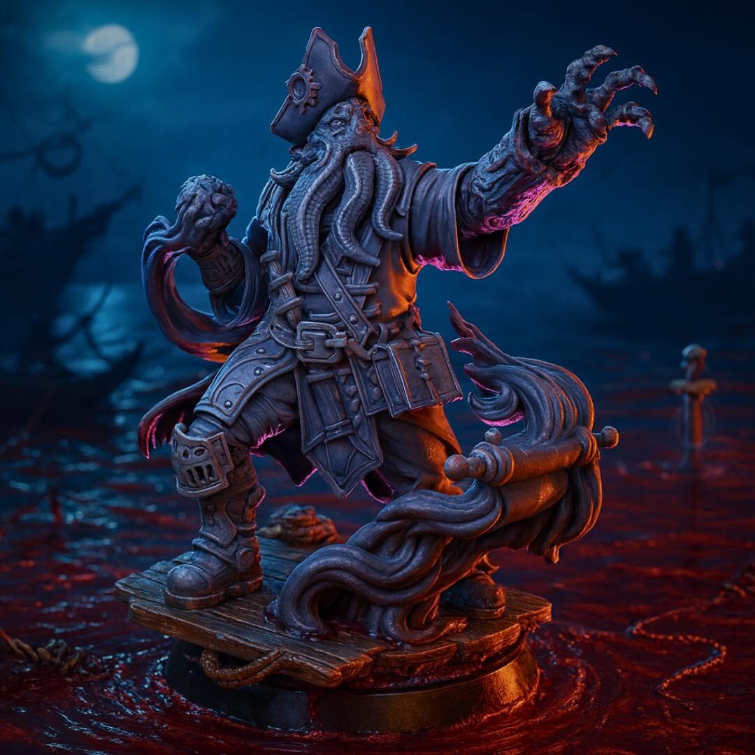 Abyssal Captain STL Miniature — Presupported Resin 3D Print (32 & 75 Mm ...