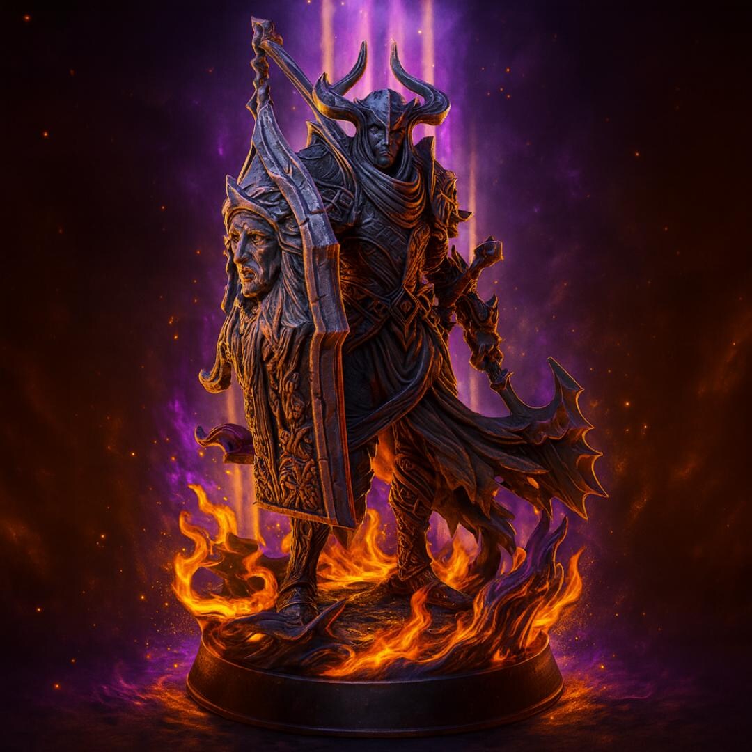Doom Knight Miniature STL: Resin 3D Print - Dnd Boss (32 & 75mm ...