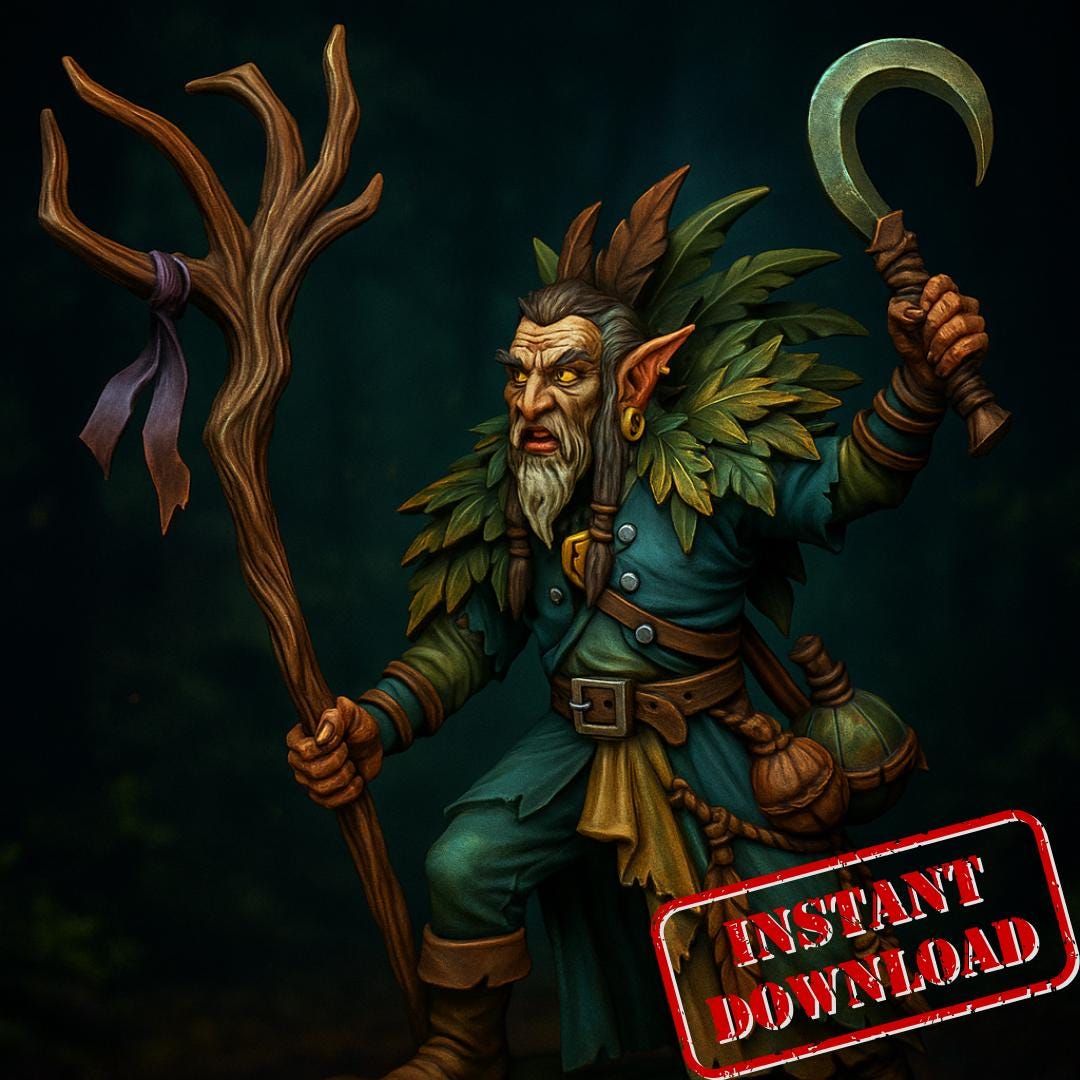 Jungle Druid STL | Bird Warrior Fantasy Figures | 3D Model - Etsy
