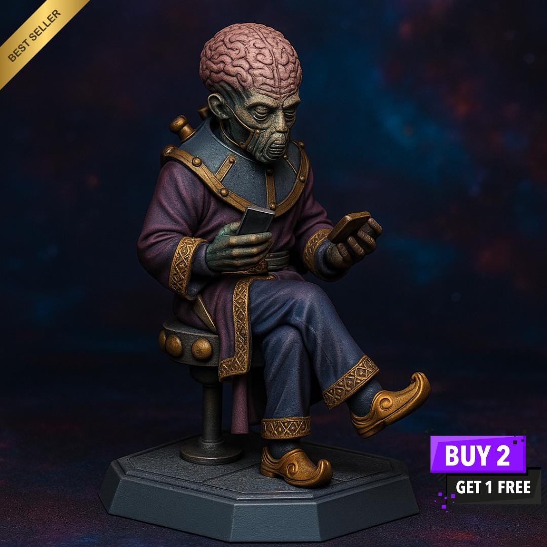 Alien Scholar STL | Sci-fi Noble Miniature for 3D Print, RPG Tabletop ...