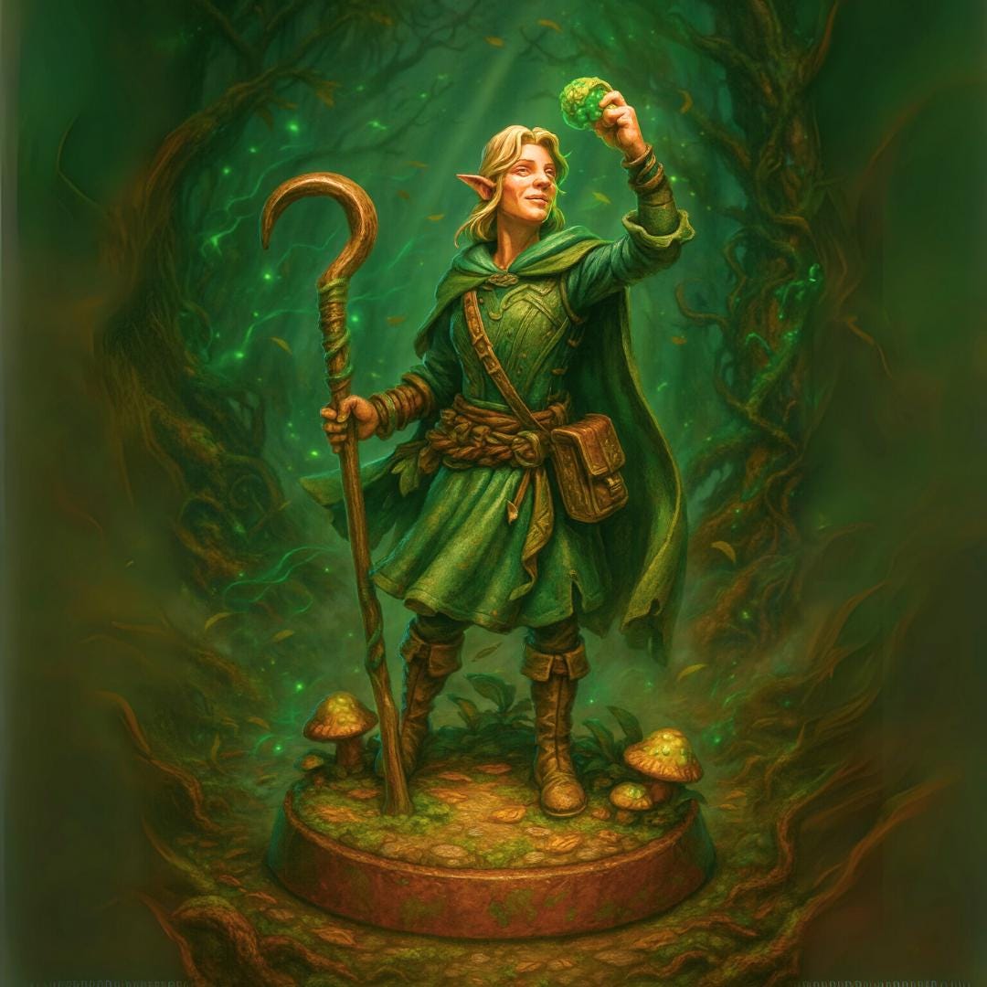 Elven Druid STL Miniature — Presupported Resin 3D Print (32 & 75 Mm ...