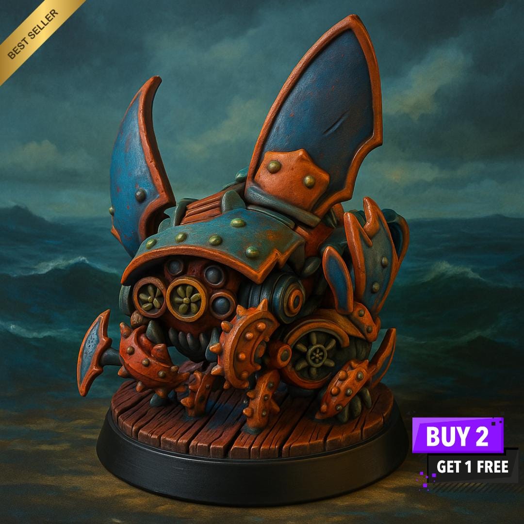 Steamcrab STL | Mecha Crab Miniature | 32mm 75mm | 3D Print File - Etsy