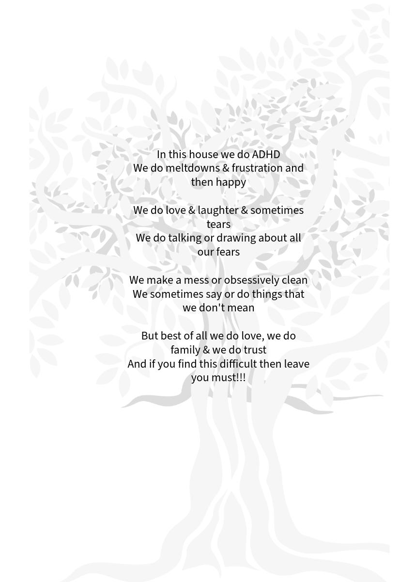 ADHD Family Poem, Available for Instant Download. Written by a Mum Who ...