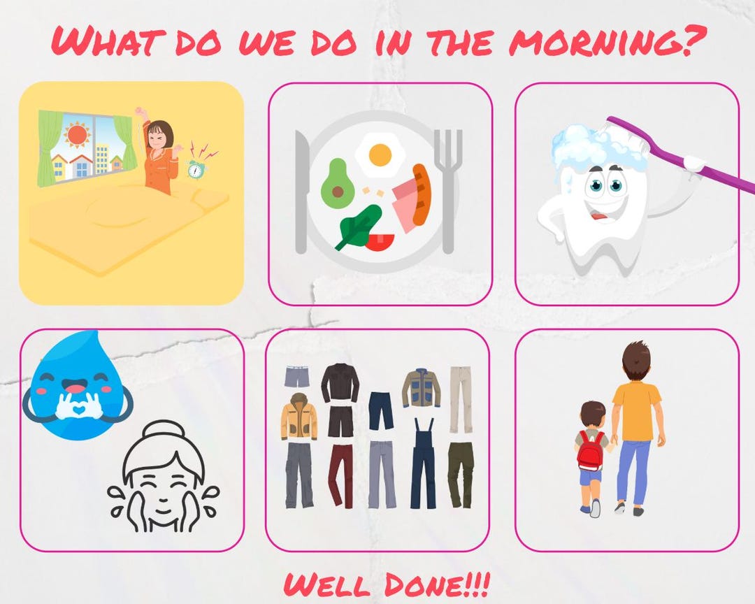 Printable Visual Timetable for Morning and Evening Routine - Etsy