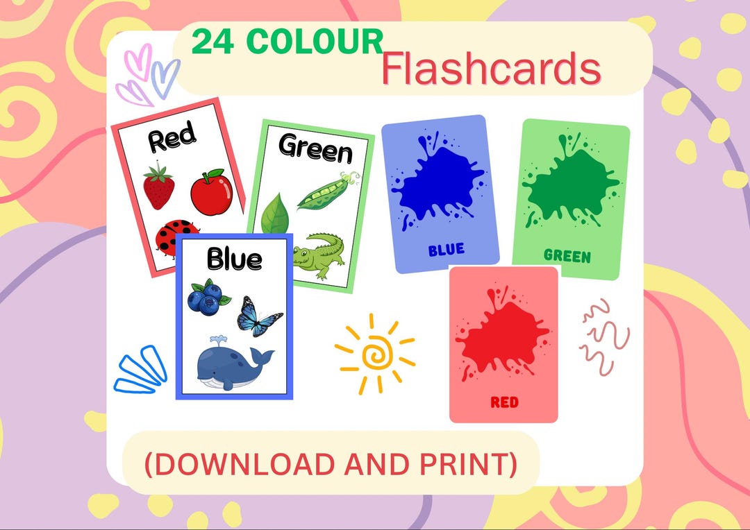 Educational Colour Flashcards for Kids. School and Home Schooling ...