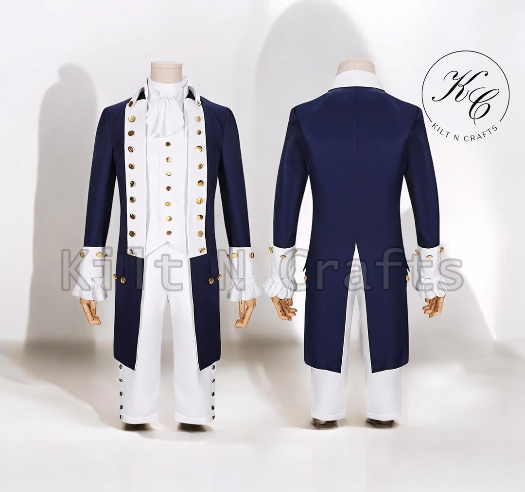 Men's Navy Wool Revolutionary War Coat: 18th Century Reenactment ...