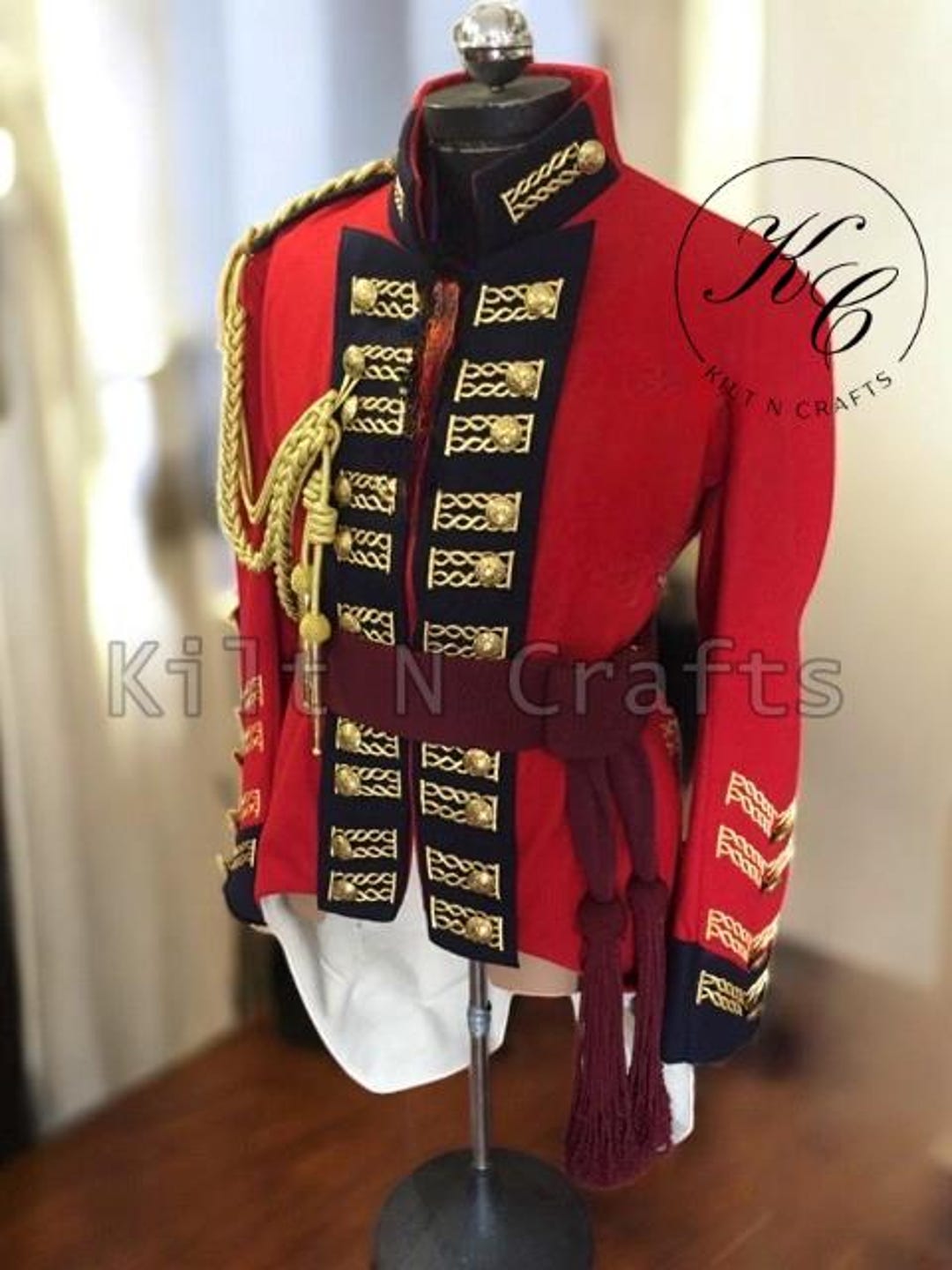 Waterloo British Major General Tunic Replica: Red & Black With Gold ...