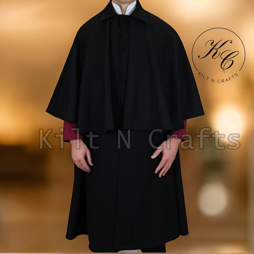 Men's Handmade Wool Cape Coat | Ulster Steampunk Cloak | Victorian ...