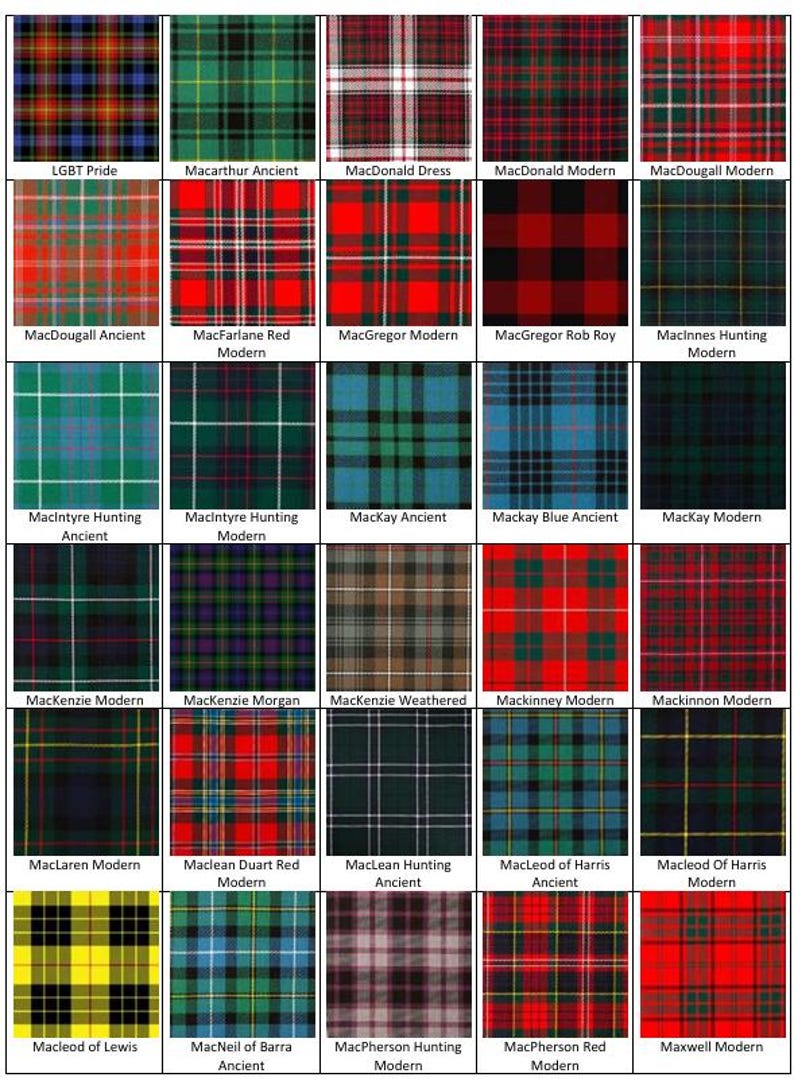 Handmade Wool Scottish Great Kilt - Highland Tartan, 40+ Designs - Etsy
