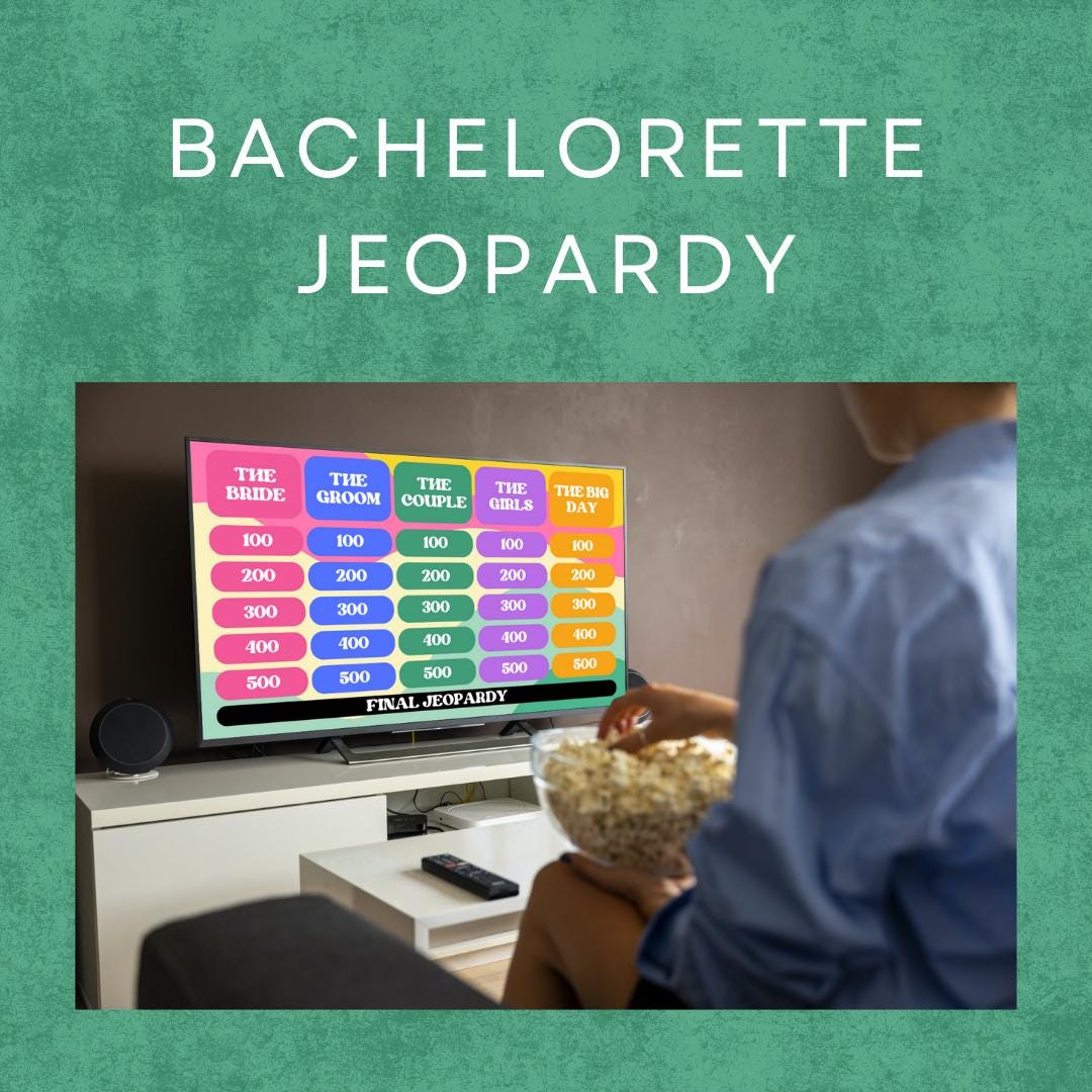 Bachelorette Jeopardy Game Template • Editable Canva PDF • Bridal ...