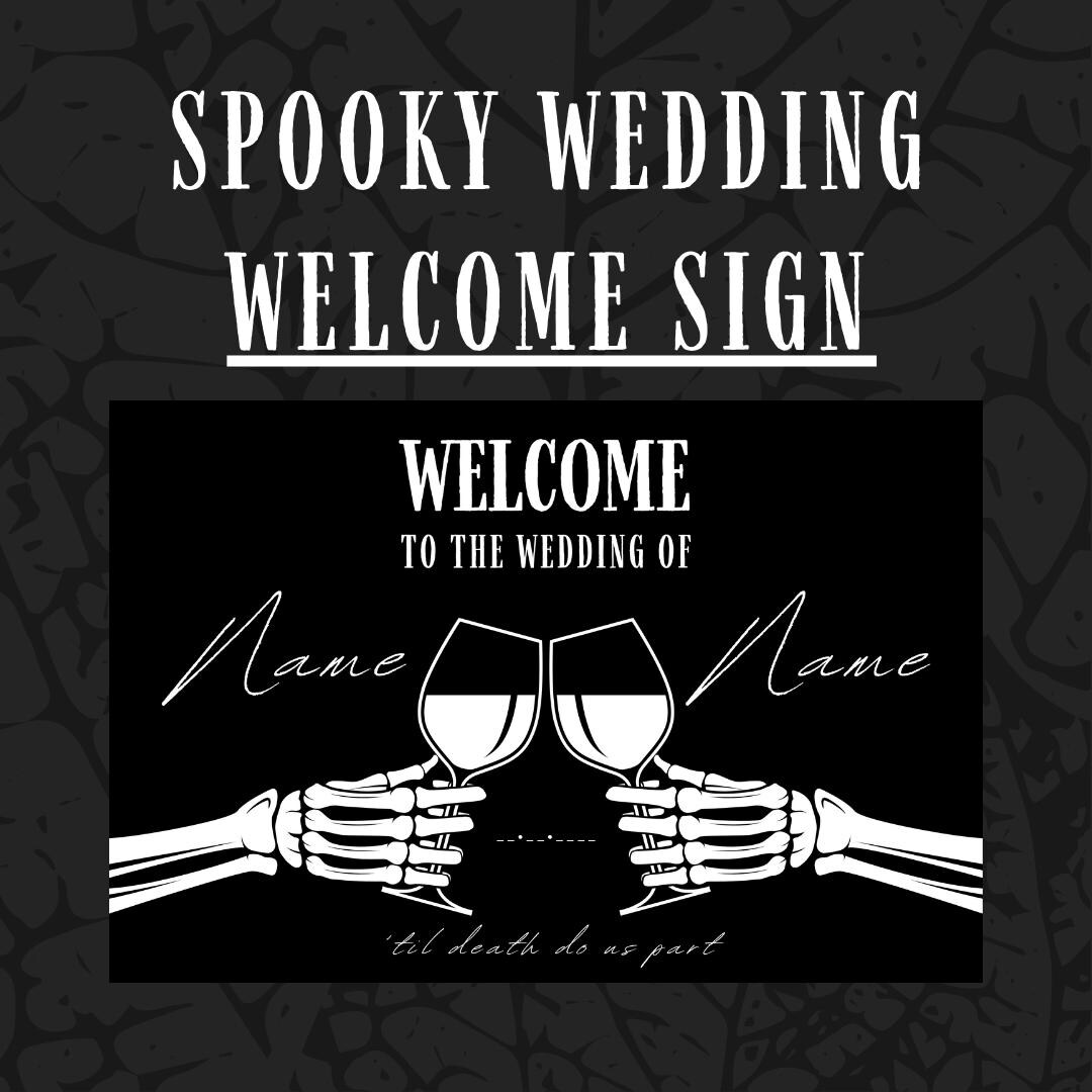 Spooky Wedding Welcome Sign | Fully Customizable in Canva - Etsy