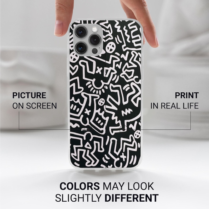 Keith Haring Phone Case 1980s Urban Art Cover for iPhone 16,15, 4,13,12 ...