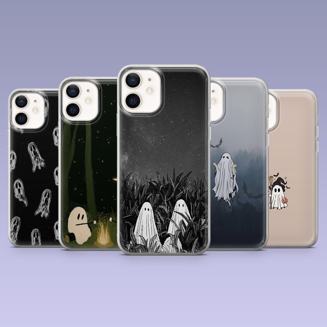 Ghost Phone Case Scary Halloween Spooky Cover for iPhone 16,15, 14,13 ...