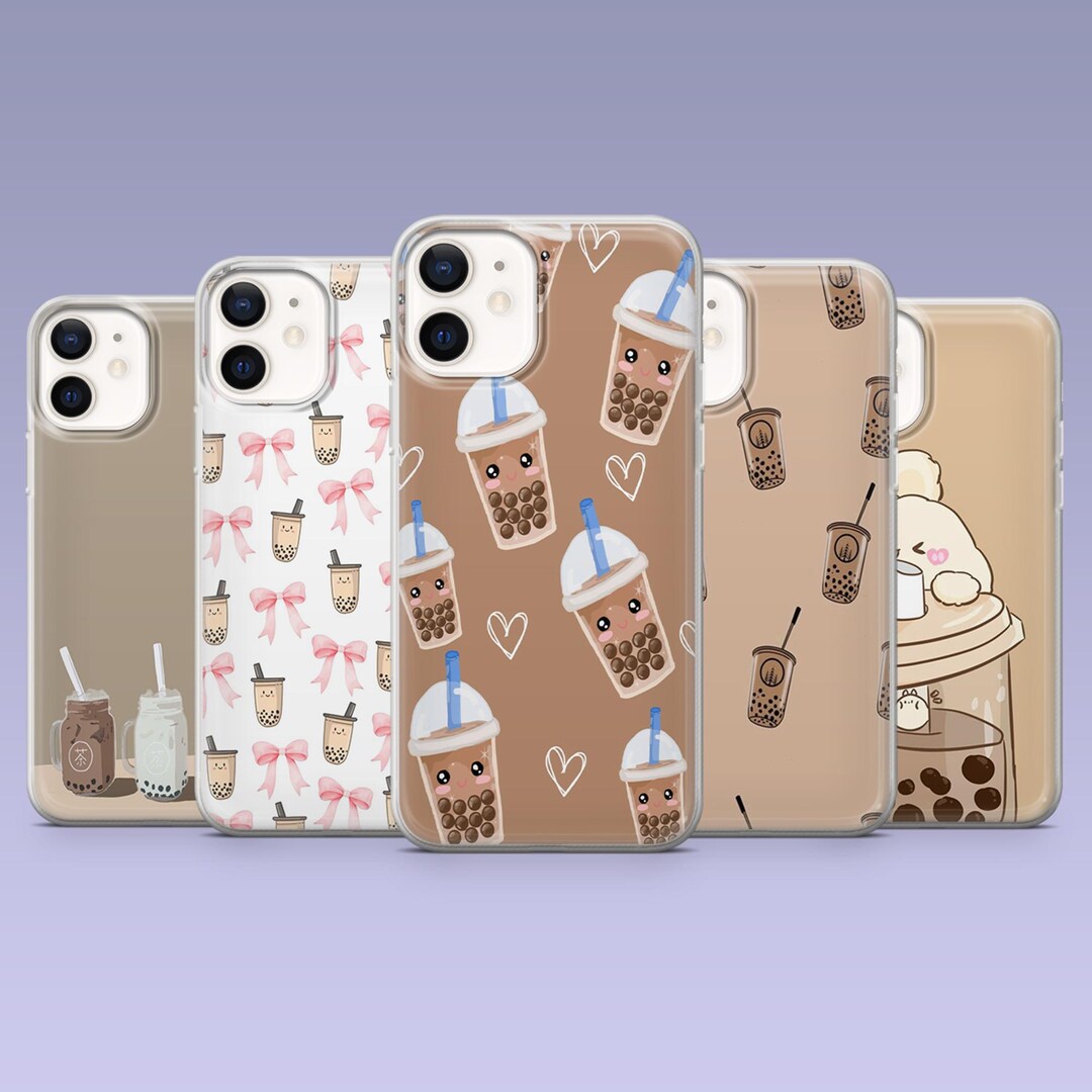 Boba Phone Case Kawaii Drink Bubble Tea Cover for iPhone 16,15, 4,13,12 ...