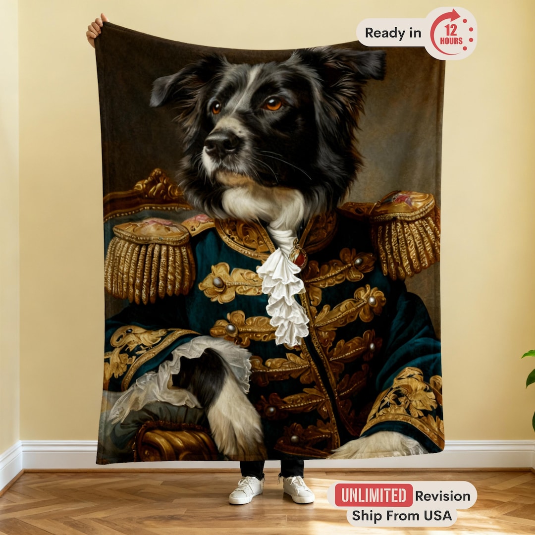 Custom Blanket From Pet Photos, Personalized Dog or Cat Face Throw ...