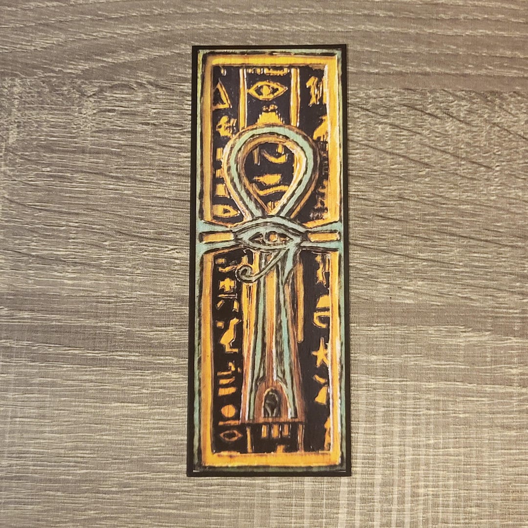 Thick Paper Bookmark – Ankh & Eye of Horus – Inspired by Ancient Egypt ...