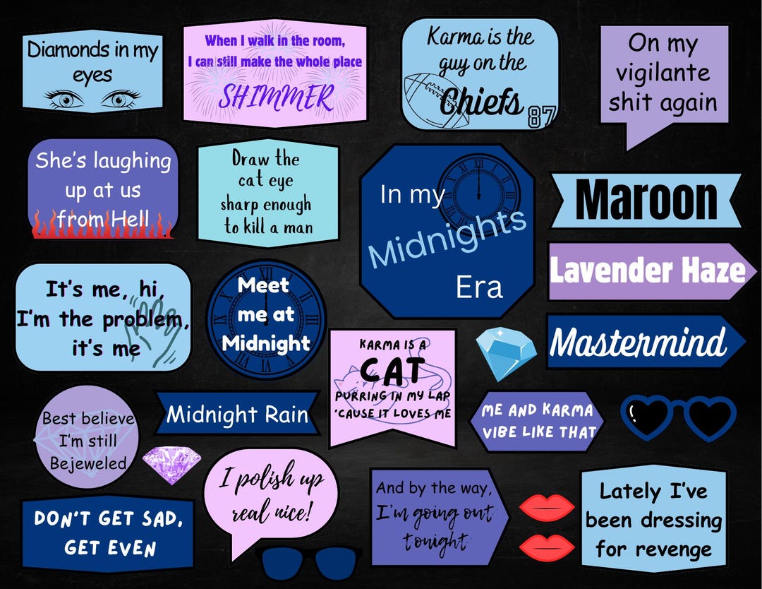 TS Photo Booth Props, Midnight, Printable - Etsy