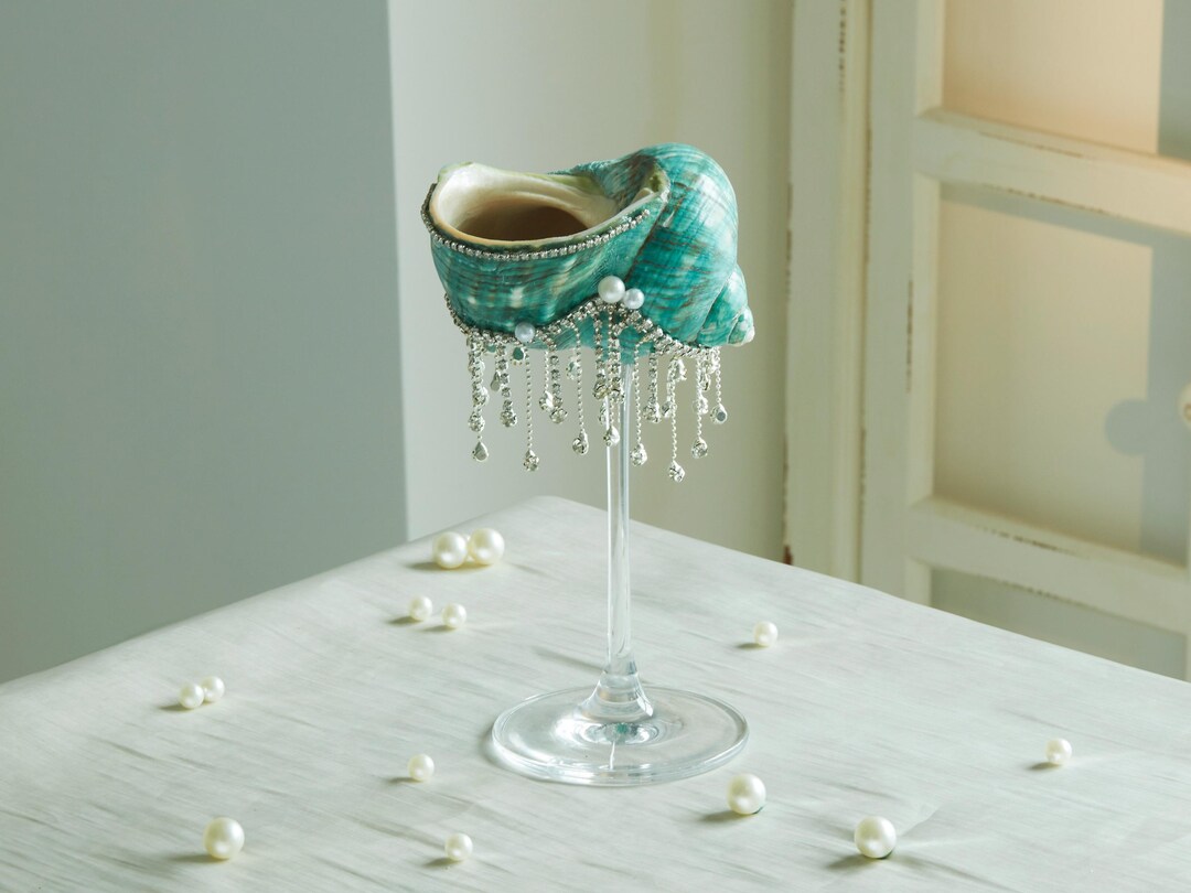 Natural Conch Shell Wine Glass,beach Wedding Wine Glass,seashell Glasse ...