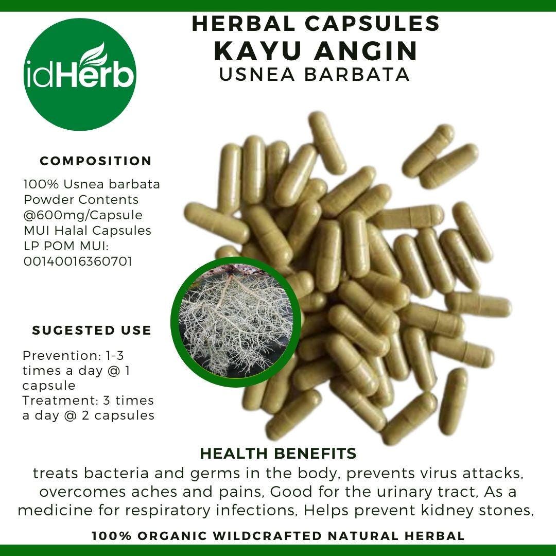 100-500 CAPSULES Old Man's Beard /beard Lichen/tree Lichen (usnea ...