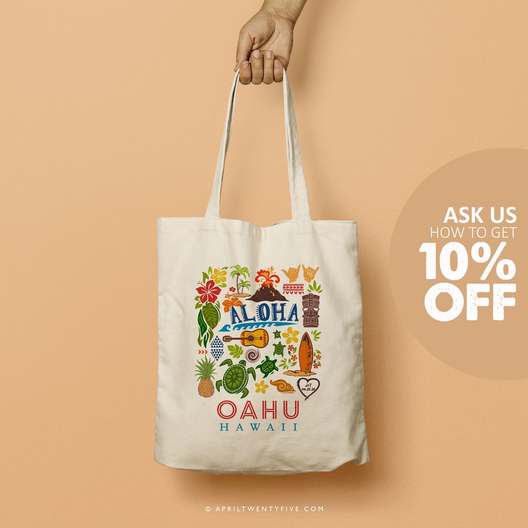 Hawaii Custom Canvas Totes, Personalized, Add Your Own Text ...