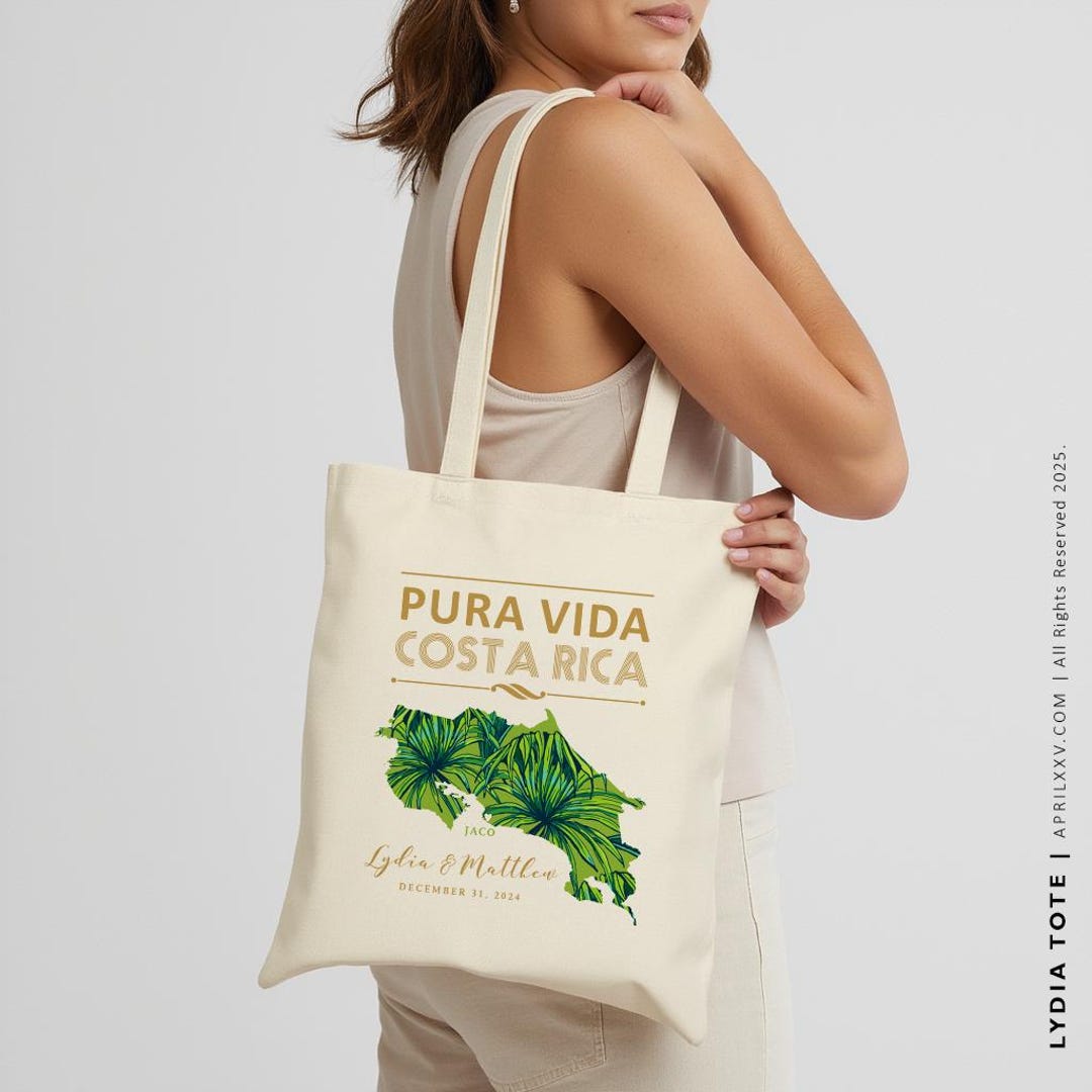 Pura Vida Costa Rica Canvas Tote, Custom Swag Bag, Wedding Favor ...