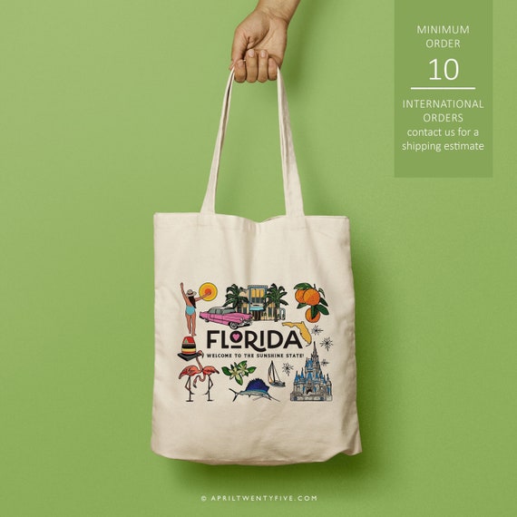 Florida Custom Tote Bag Swag Bag Canvas Tote Beach Tote | Etsy