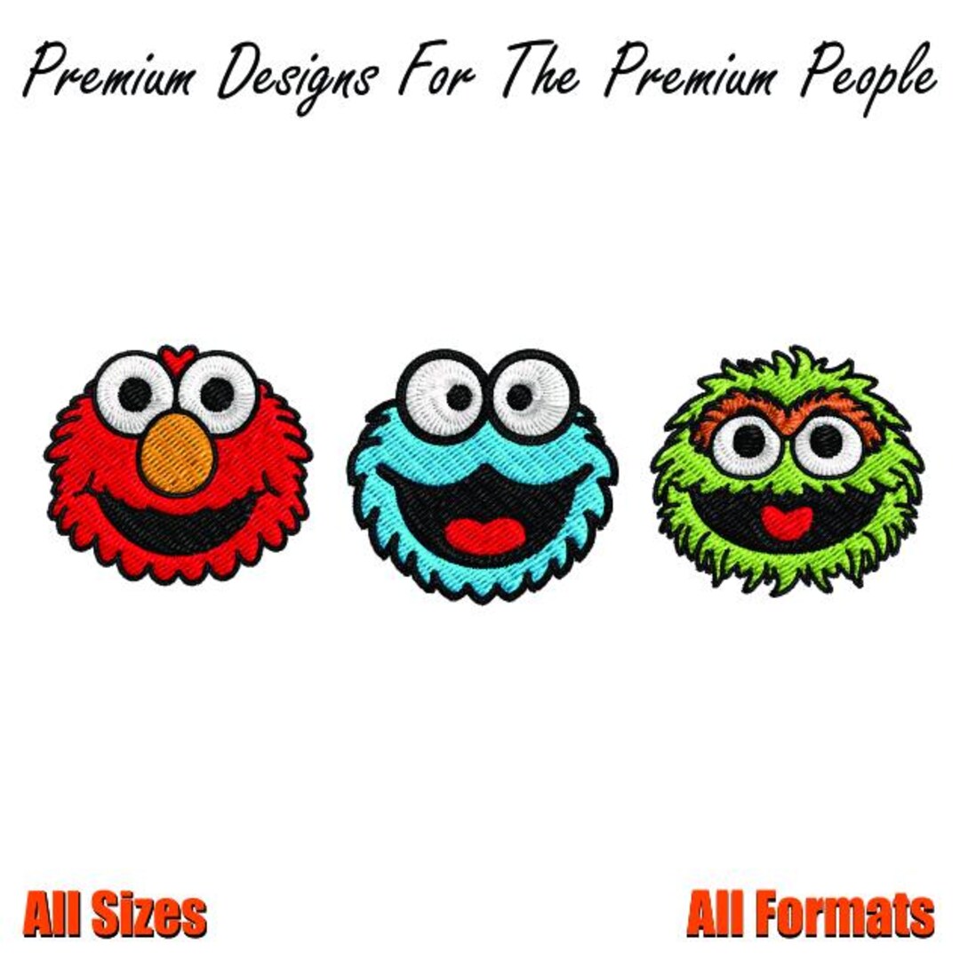 Elmo Embroidery Design Face: Sesame Street Sewing Pattern - Etsy