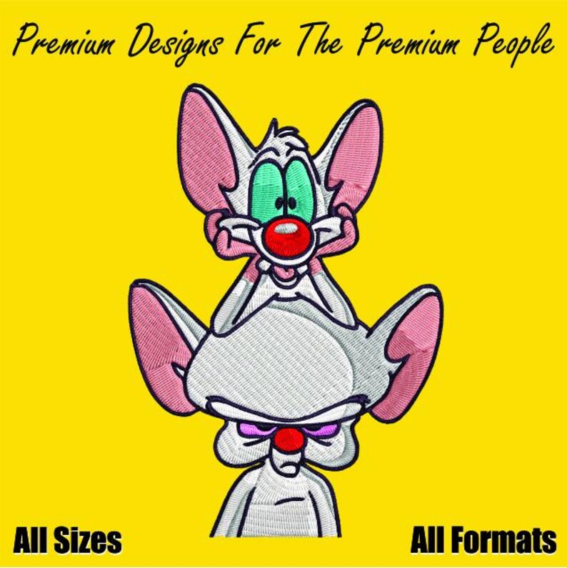 Digital Embroidery Pinky and the Brain Embroidery Design, 90s Cartoon Mice Duo, Instant Download ...